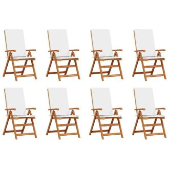 vidaXL Vidaxl - Gartenstuhl 8 pcs Braun 57 x 71,5 x 104 cm Massivholz Teak