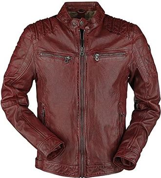 Gipsy Mauritius Camren Slim Fit NSLVW Homme Veste en cuir rouge L 100% Cuir Slim Fit