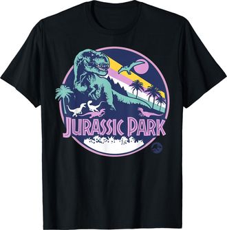 Jurassic Park Purple Retro Dinosaur Scene T-Shirt