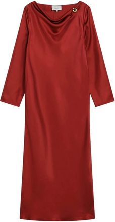 Loulou Studio Femme, Robes, Rouge, Taille: 42 FR Draped Asymmetric Dress