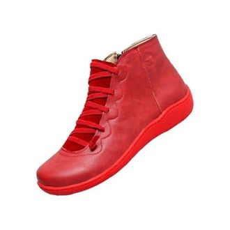 Generic Bottines pour femme sans talon 2024 Nouvelles bottes de soutien de la vo&ucirc;te plantaire Mode Fermeture &eacute;clair lat&eacute;rale Vintage R&eacute;tro Bottines confortabl