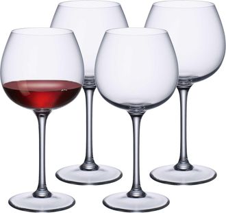 Villeroy & Boch Purismo Wine Rotweinkelch Körperreich und Samtig 4er Set, 550 ml, Kristallglas, Klar