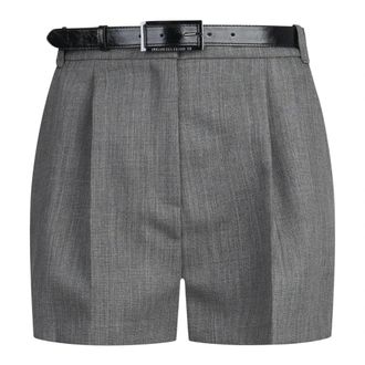 Elisabetta Franchi Wollshorts mit G&uuml;rtel - - Shorts - Damen - Grau - S
