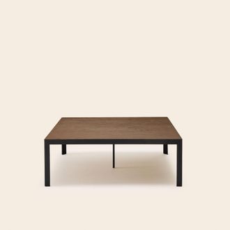 Madura Table Basse Orelia Terre brune et m&eacute;tal noir - MARRON