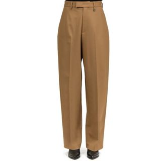 Giuseppe Di Morabito Femme, Pantalons, Brun, Taille: 34 FR Pantalon Large Laine Camel
