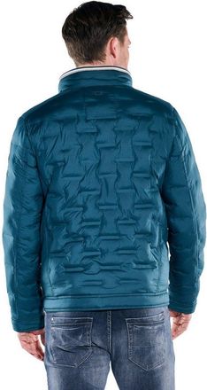 Engbers Steppjacke Herren Steppjacke mit Strickkragen, Petrolgruen