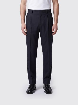 Ermenegildo Zegna Pantalon de costume coupe slim &agrave; pinces en coton et cachemire