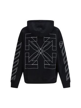 Off-white Mens Big Double Arrow Skate Hoodie Black Cotton Sweatshirts Sweater