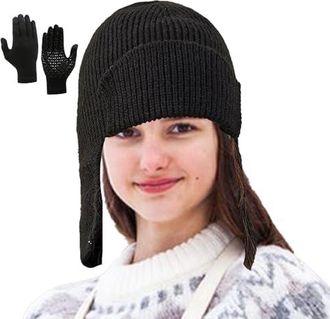 Generic Chapeaux dhiver pour femme - Kit chaud et confortable &agrave; la mode - Bonnet tricot&eacute; dhiver | Pour temps froid, voyage, famille, amis, m&egrave;re, petite amie, 