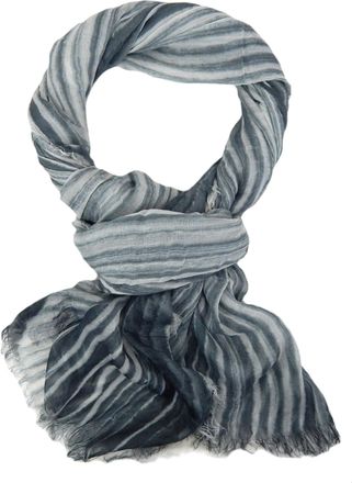 Ella Jonte Herrenschal gestreift im Batik-Style blau oder grau weiss Schal f&uuml;r Fr&uuml;hling Sommer Herbst