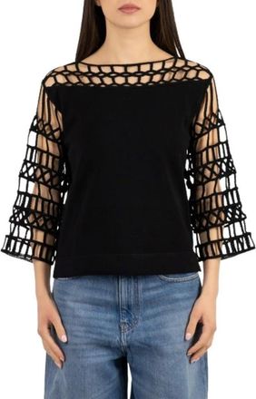 LuckyLu Femme, Pulls, Noir, Taille: 38 FR Tricot ras du cou