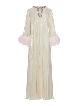 Self Portrait Maxi Robe - Couleur Chair