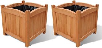 Les Tendances Les Tendances - Jardinière lit surélevé plantes fleurs jardin surélevés bois 30 x 30 x 30 cm