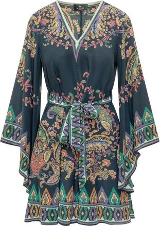 Etro Femme, Robes, Multicolore, Taille: 40 FR Mini robe en soie avec imprim&eacute; et ceinture