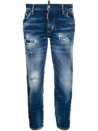 Dsquared2 Boyfriend cropped jeans - Bleu