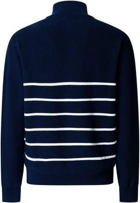 Fa&ccedil;onnable Pull &agrave; rayures col zip en coton