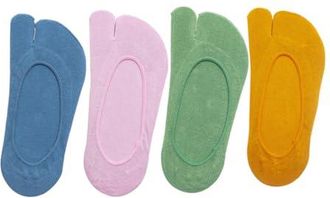 Hemoton 4paires Lot Chaussettes Courtes Pour Filles Respirantes &agrave; Deux Orteils Chaussettes