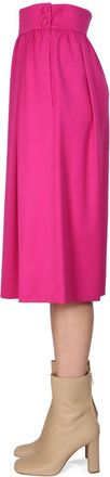 Moschino Flared Midi Virgin Wool Skirt - Purple