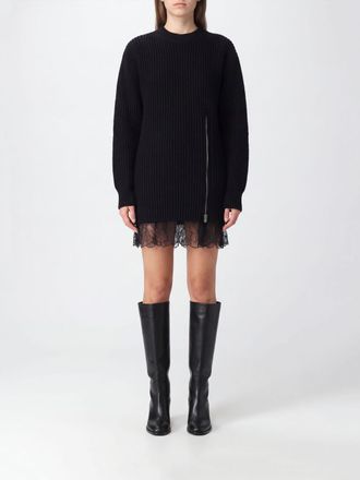 Giuseppe Di Morabito Mini-robe en laine vierge c&ocirc;tel&eacute;e avec empi&egrave;cements en dentelle