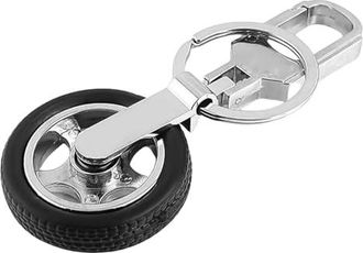 Generic Porte-clés de jante de pneu, porte-clés en métal de pièces de voiture | Porte-clés de pneu - Élégant porte-clés avec anneau porte-clés rotatif porte-c