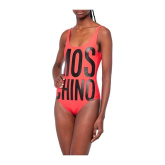 Moschino Einteiliger Badeanzug mit Schriftzug - - Swimwear - Damen - Rot - M
