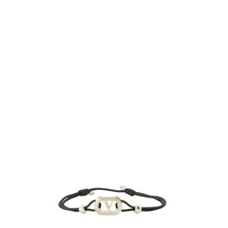 Valentino Garavani Homme, Accessoires, Noir, Taille: ONE Size Bracelet Ovalette avec Cordon