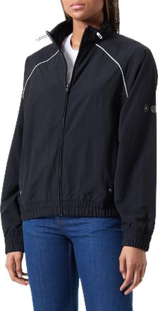 Champion Damen Legacy C-tech W (117598) -Wr Peached Feel Crinckle Full-Zip High-Neck Sweatshirt, Schwarz (KK001), M