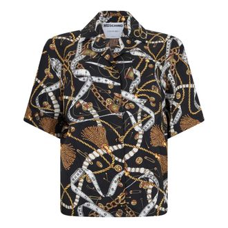 Moschino Kurzarmhemd mit Print - - Shirts - Damen - Mehrfarbig - XS