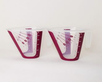 Tupperware Messbecher 2x 1L CombiPlus Messgenau Beere + Mini Trichter Lila