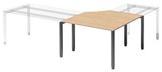 Bisley Cito Verkettungsplatte, 650-850 mm h&ouml;heneinstellbares U-Gestell, 5-Eck, Anschlu&szlig;breite 800 mm beidseitig, Metall, Mp396 Dekor Ahorn, Gestell Anthrazit