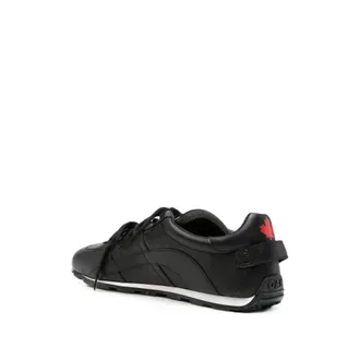Dsquared2 Mens Black Leather Sneaker Calf Trainers
