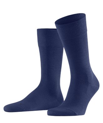 Falke Herren Socken Sensitive Berlin M So Wolle Baumwolle mit Komfortbund 1 Paar, Blau Sapphire 6055, 39-42