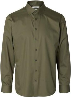 Selected Chemise slim en coton biologique m&eacute;lang&eacute;
