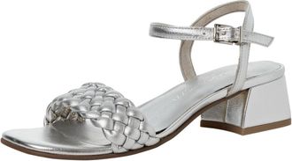 Marco Tozzi Damen Sandalen mit Absatz Elegant Kleiner Absatz, Silber (Silver), 37 EU