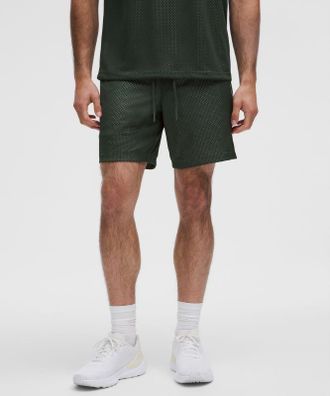 lululemon Short non doubl&eacute; double &eacute;paisseur pour Hommes - 18 cm - Vert - Taille 2XL