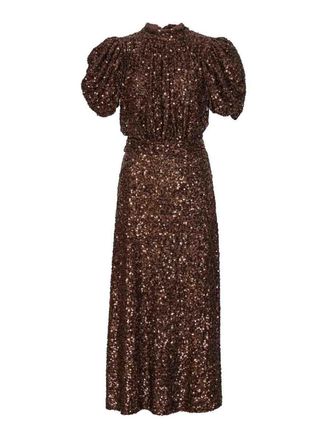 Rotate Knielanges Kleid - Camel