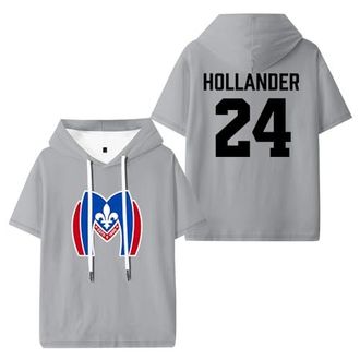 Generic HeatRivalry Merch Shane Hollander T-shirt &agrave; capuche pour femmes et hommes T-shirt &agrave; manches courtes d&eacute;contract&eacute; Streetwear Tops, gris, XXS
