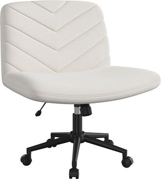 Yaheetech Bürostuhl mit Rollen, Schreibtischstuhl mit breitem Sitzkissen, Höhenverstellbar Drehstuhl mit Mittlerer Rückenlehn, Schneidersitz Stuhl für Büros und