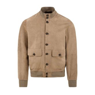 The Jack Leathers Wei&szlig;e Lederjacke Riverside Seamless - - Jackets - Herren - Braun - M