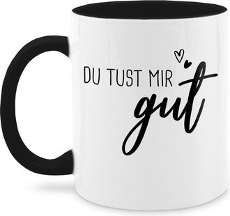 Shirtracer Tasse Tassen 325ml - Valentinstag Partner Freund & Freundin - Du tust mir gut - 325 ml - Schwarz - valentinstagsgeschenk für ihn valentinstagstassen v