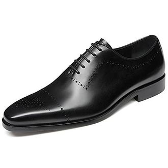 Generic Chaussures habill&eacute;es Oxford for Hommes, Chaussures &agrave; Lacets, Richelieu, Bout carr&eacute;, Derby, Cuir Bruni, Talon Bas, Semelle en Caoutchouc, Mariage(Noir,