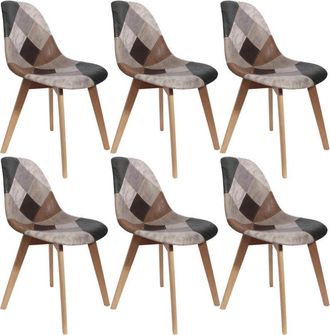 Altobuy Altobuy - melo - Lot de 6 Chaises Scandinaves Aspect Vieux Cuir