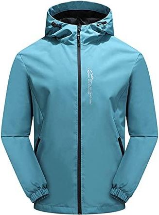 Generic Veste de randonnée légère et respirante pour homme - Veste softshell pour homme - Imperméable - Avec capuche - Coupe-vent - Veste fine - Veste de plui