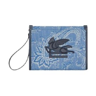 Etro Femme, Sacs, Bleu, Taille: ONE Size Jacquard Paisley Clutch