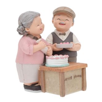 Amosfun Figur Eines &Auml;lteren Ehepaars Aus Kunstharz Unvergessliche Statue Aus Kunstharz F&uuml;r Den Jahrestag Von Paaren Dekoratives