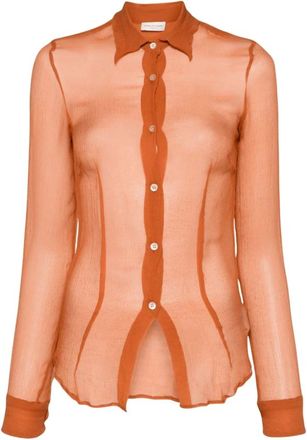 Dries Van Noten Femme, Blouses et Chemises, Orange, Taille: 38 FR Cloudy 7318 W W Shirt