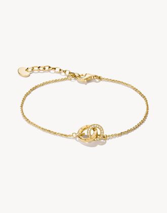 Thomas Sabo bracelet avec zirconias blanches en or jaune, blanc-Dor&eacute;