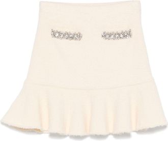 Self Portrait minijupe à ornements en cristal - Tons neutres