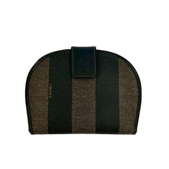 Fendi Portefeuille Bifold en Cuir &agrave; Rayures Pre-owned - Homme - Pre-owned - Noir - Taille: ONE Size