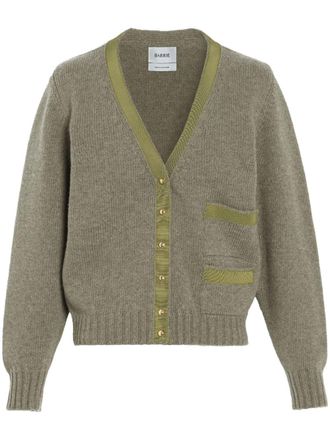 Barrie cardigan en cachemire &agrave; d&eacute;tail de ruban - Vert